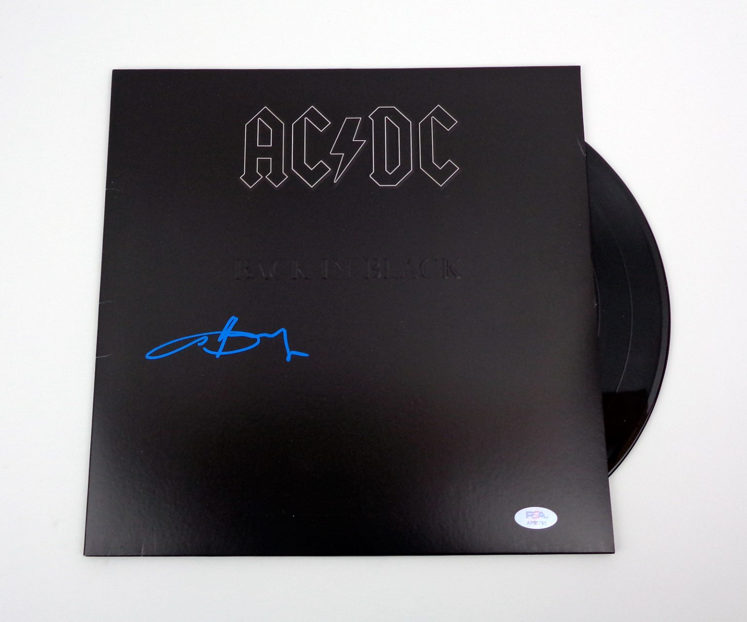 Angus Young AC/DC Signed Autograph Back In Black Vinyl Record Album ...
